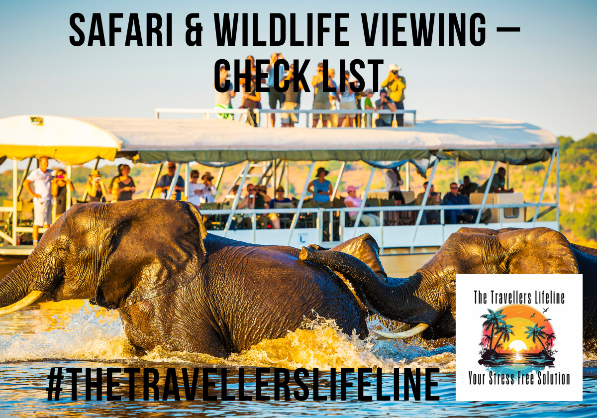 Safari & Wildlife Viewing – Check list - The Travellers Lifeline